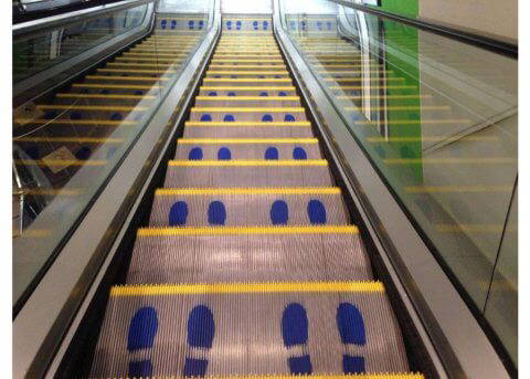 Yellow Safety Demarcation Painting - ESD Escalator Aesthetics