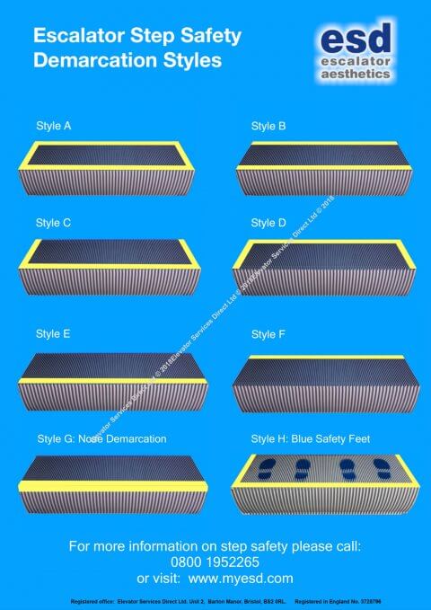 Yellow Safety Demarcation Painting - ESD Escalator Aesthetics