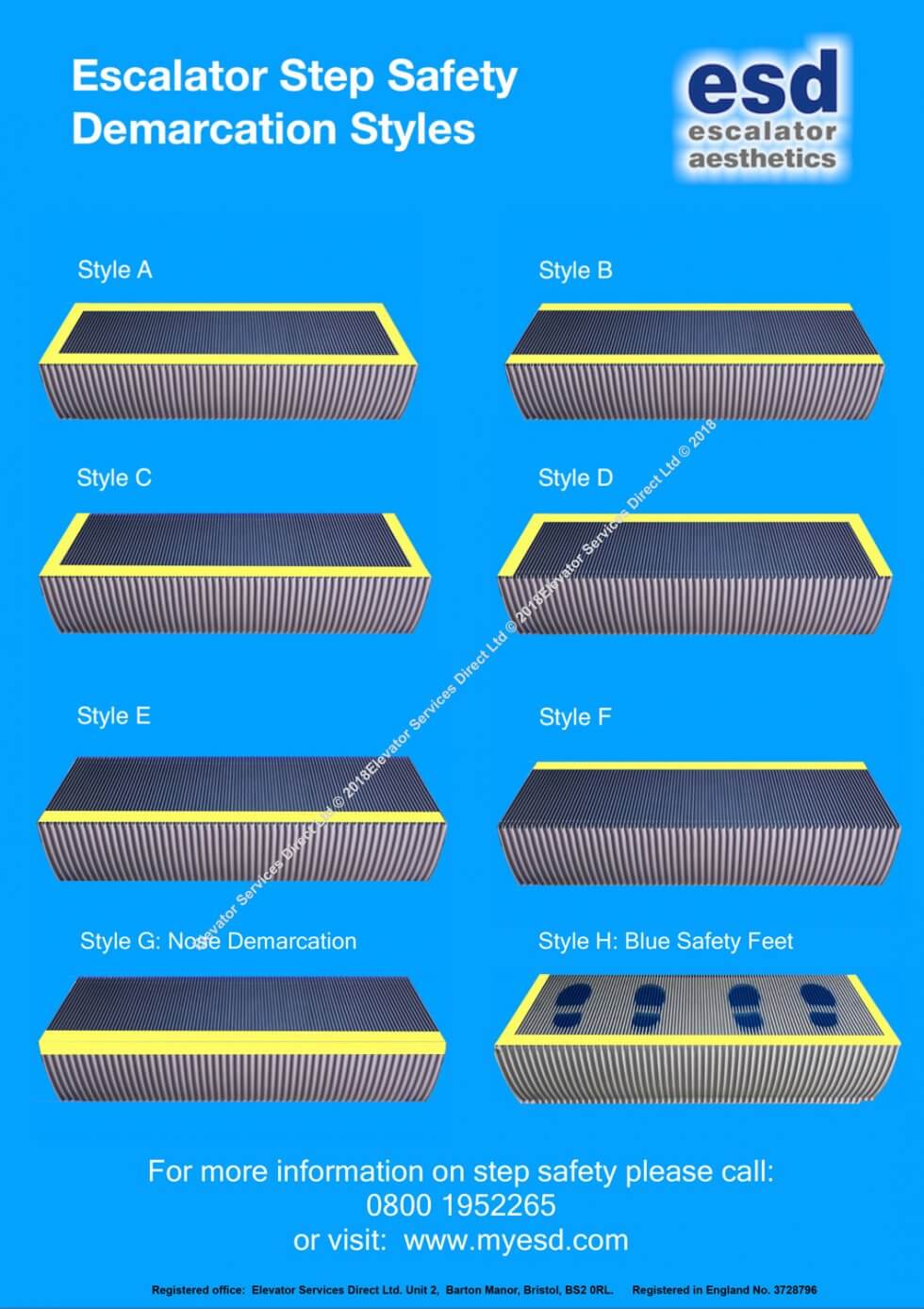 Yellow Safety Demarcation Painting - ESD Escalator Aesthetics